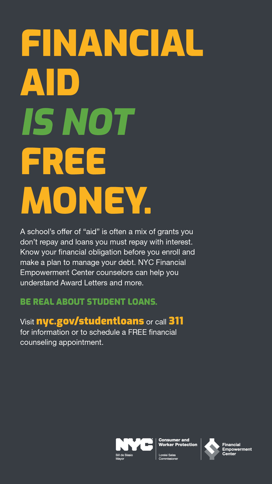 Be Real About Student Loans Public Awareness Campaign DCWP Be Real About Student Loans Public Awareness Campaign DCWP