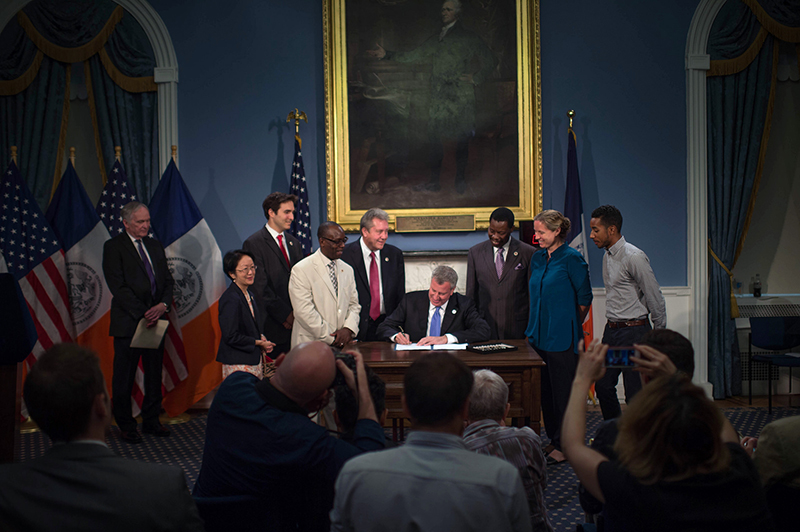 Mayor De Blasio Signs Legislation To Ensure Experienced School Bus