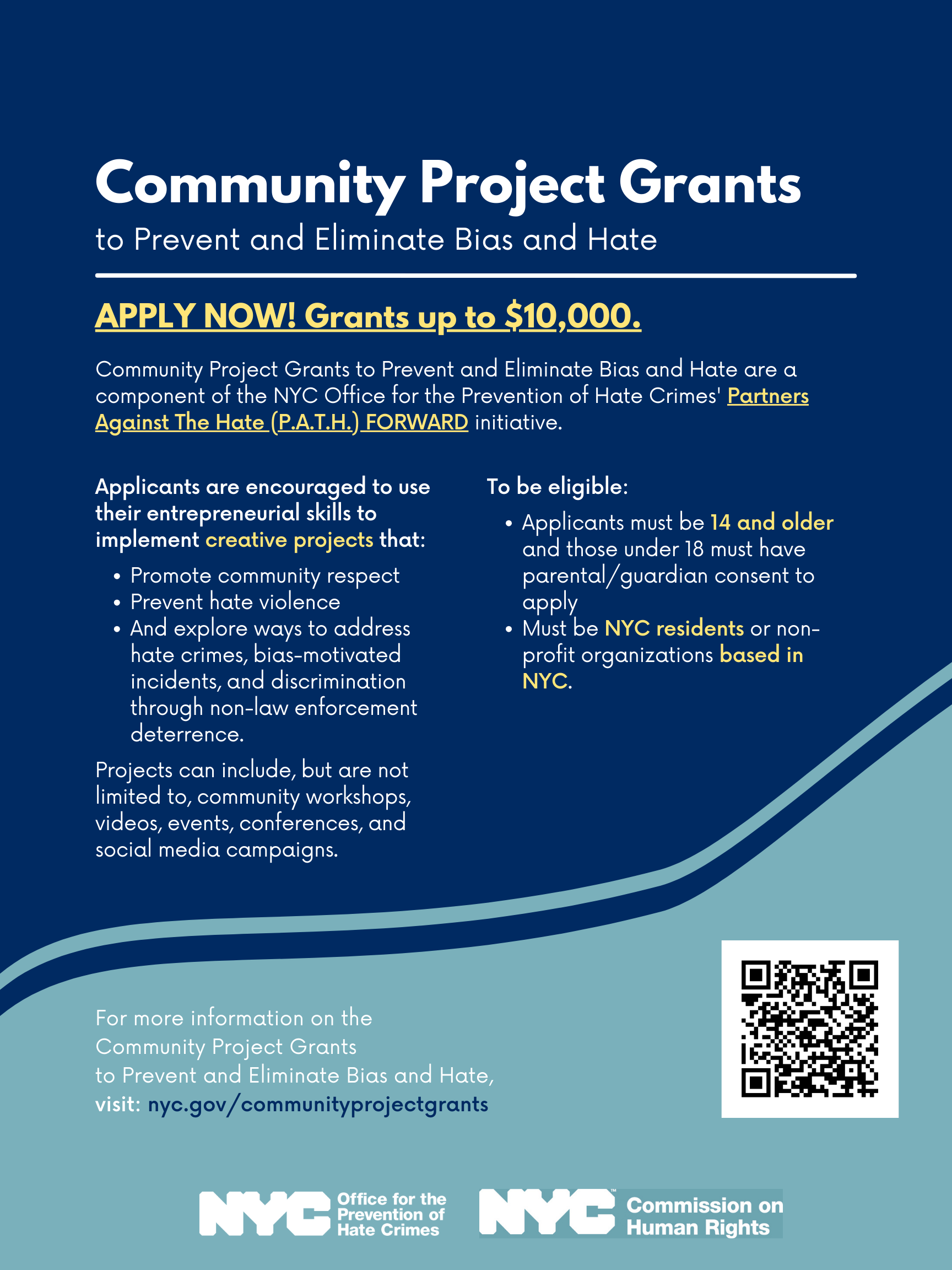 Community Project Grants to Prevent and Eliminate Bias and Hate